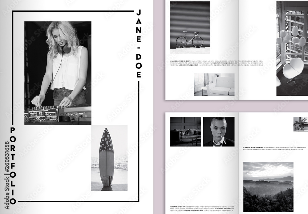Minimalistic Portfolio Layout Stock Template | Adobe Stock