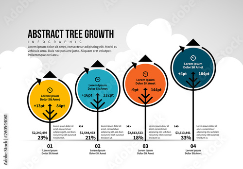 Abstract Tree Growth Infographic Stock Template | Adobe Stock