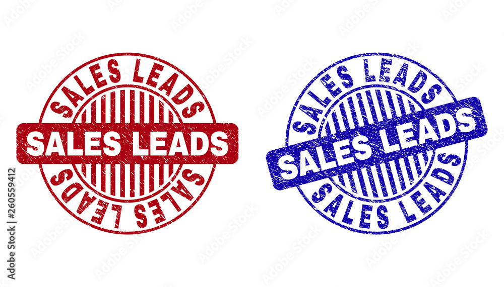 Grunge SALES LEADS round stamp seals isolated on a white background ...