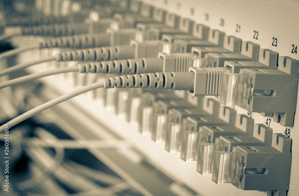 Optical distribution panels with fiber cables at passive optical ...