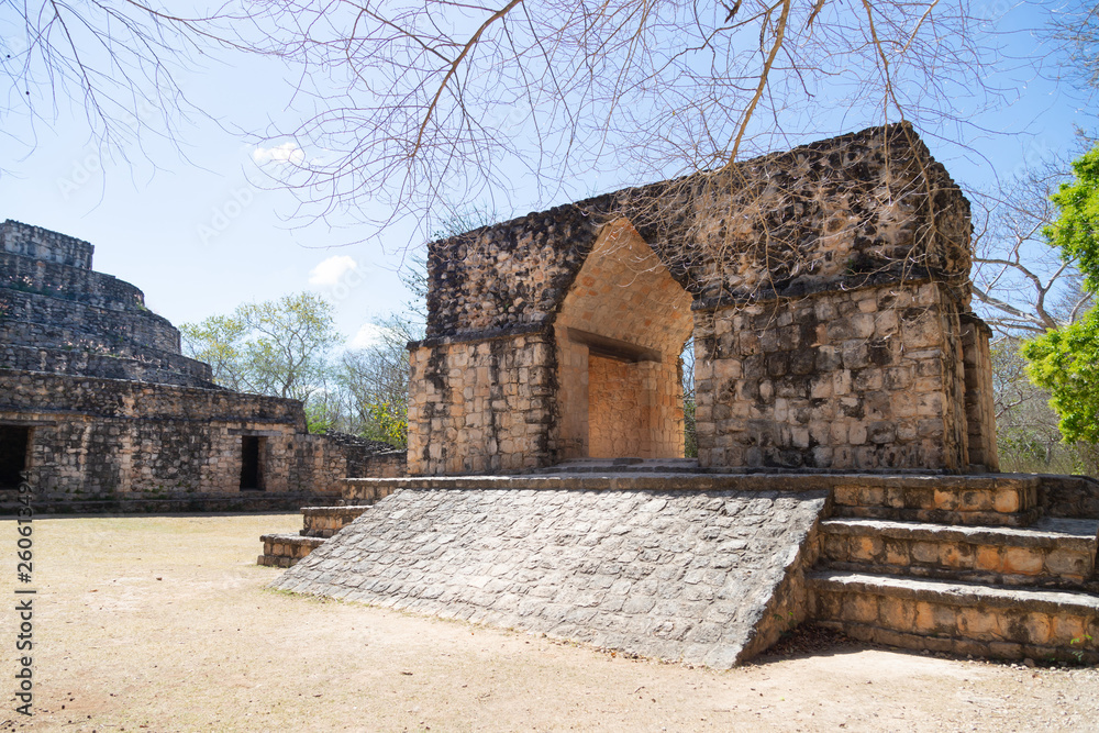 Ancient Maya city of Ek Balam. Acropolis, the largest structure at Ek ...