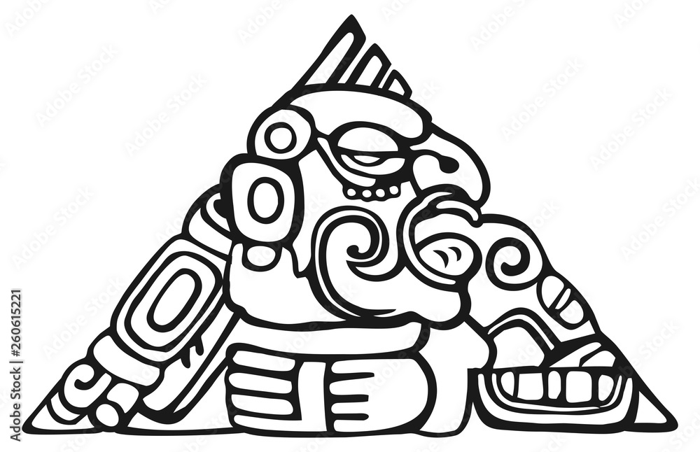 Mayan and Aztec triangle design suitable for icons, logos, symbols and ...