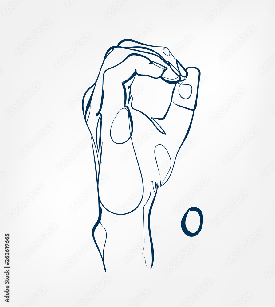 letter hand alphabet sign vector sketch line illustration Stock Vector ...