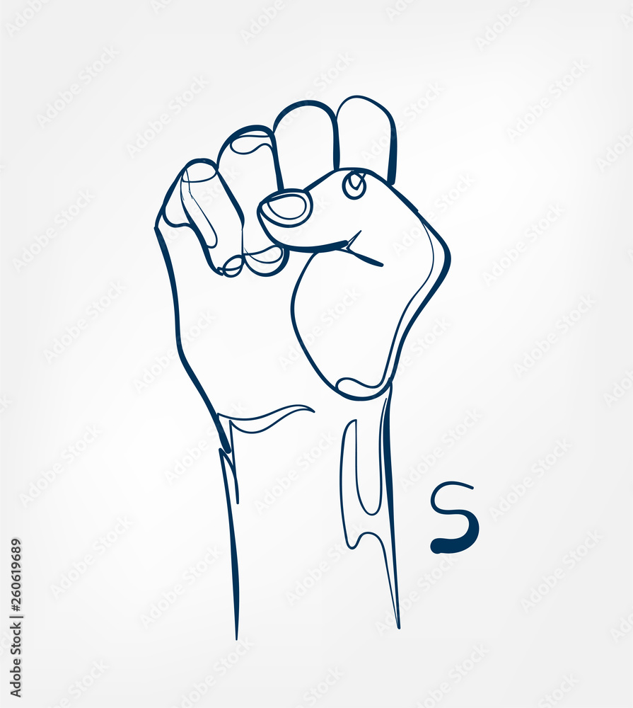 letter hand alphabet sign vector sketch line illustration Stock Vector ...