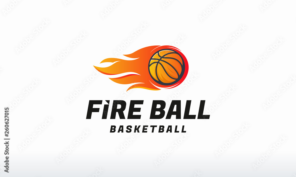 Fire Ball Basketball logo designs concept vector, basketball logo ...