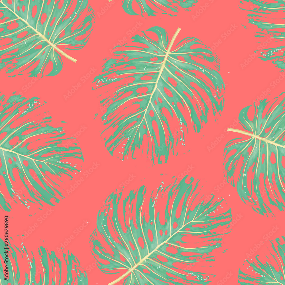 Tropical Botanical Plants Background With Leaves Of Coconut And Banana Design Card Jungle Leaf