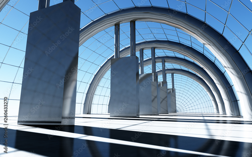 concept art of futuristic architectural environment Stock Illustration ...