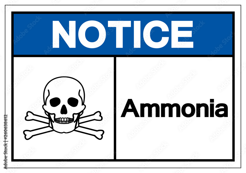Notice Ammonia Symbol Sign, Vector Illustration, Isolate On White ...