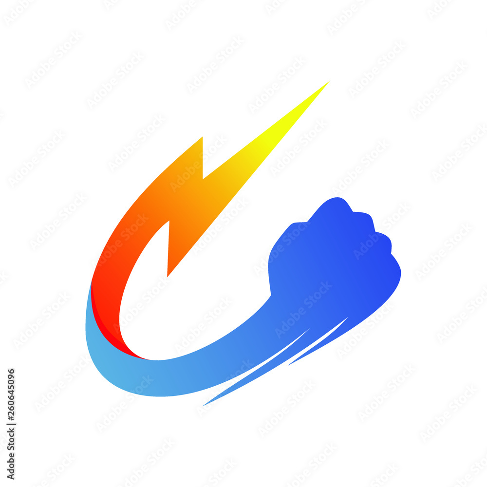 Thunder Fist Logo Vector Stock Vector | Adobe Stock