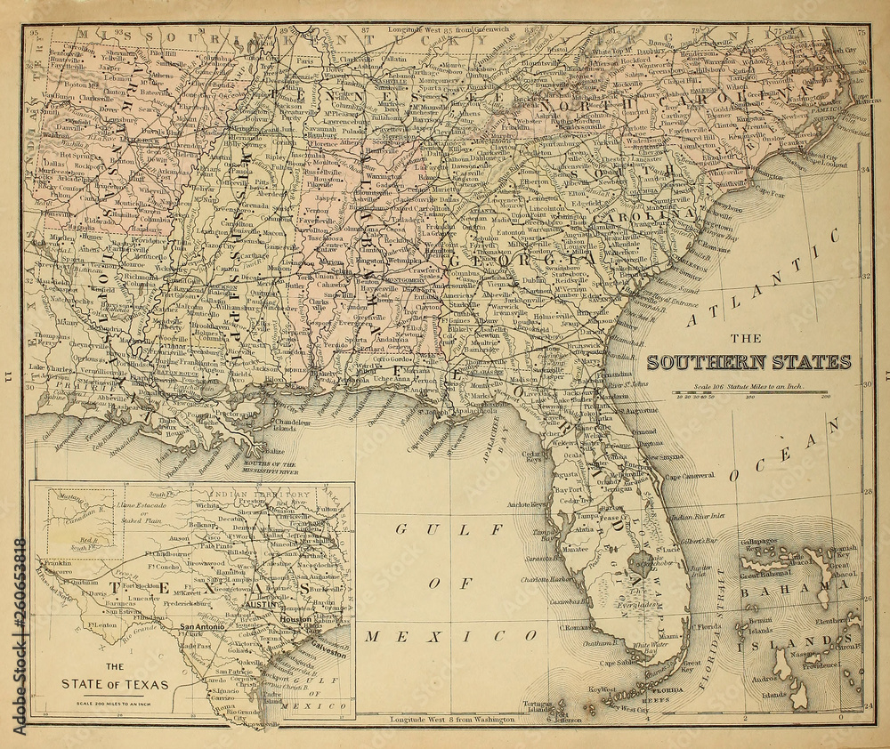 Old map. Engraving image Stock Illustration | Adobe Stock