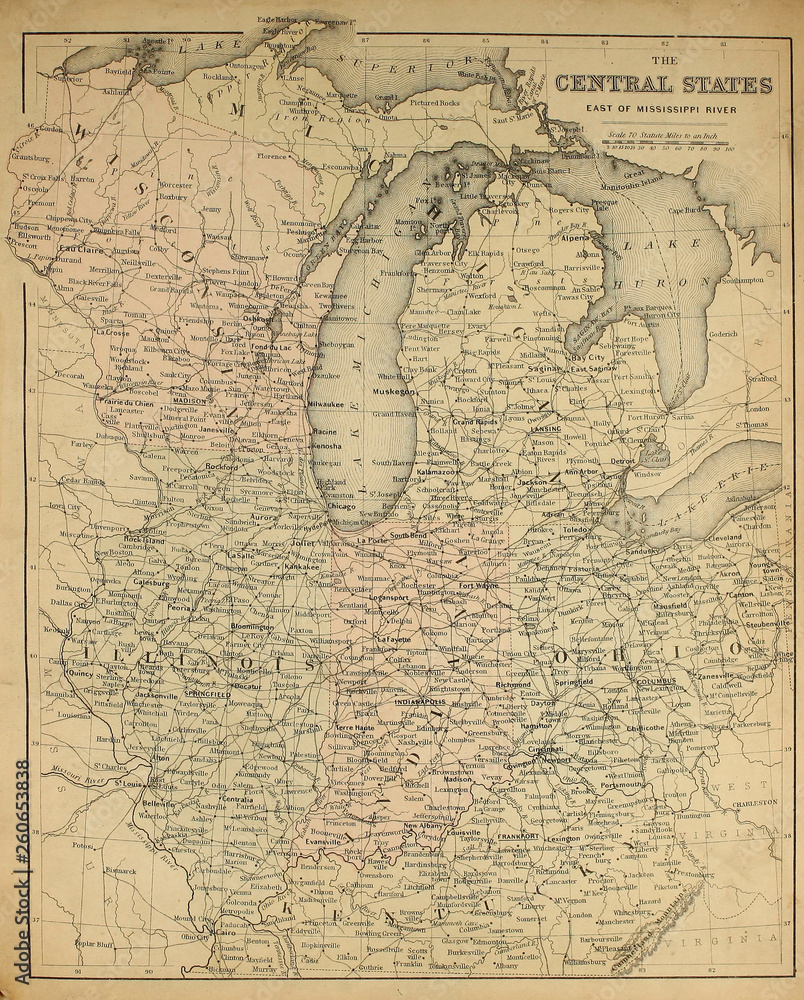 Old map. Engraving image Stock Illustration | Adobe Stock