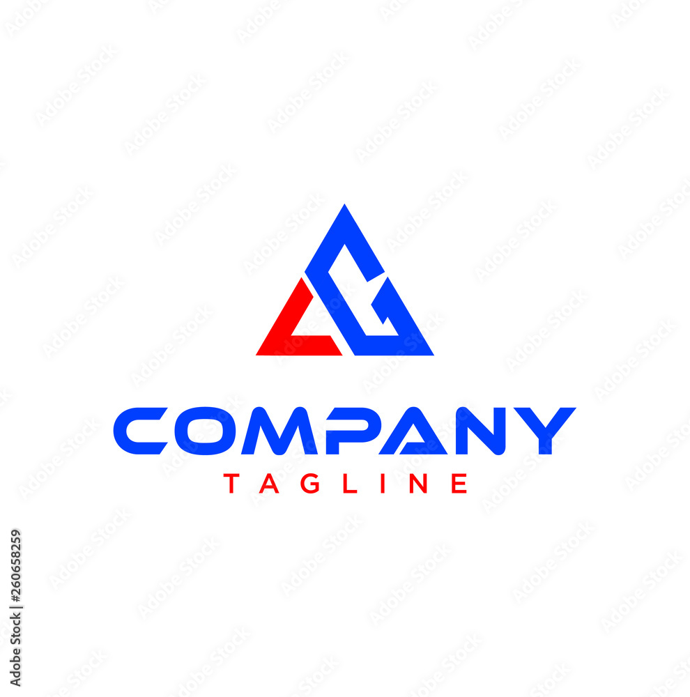 Triangle Letter C G Logo Design Vector Stock. Alphabet Initial C G GC ...