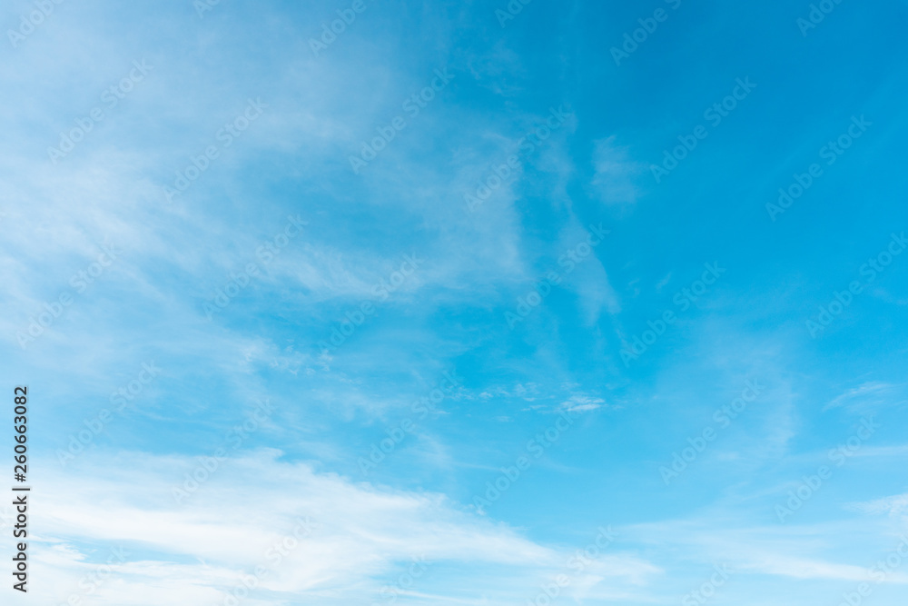 Summer blue sky soft clear Cloudy background. Puffy Cloud move by windy ...