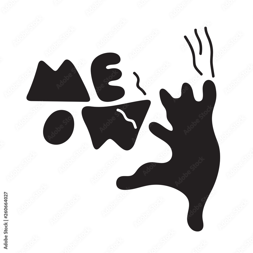 Vector Illustration of a Cartoon Cat Scratching Wall. Cat scratches ...