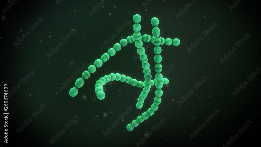 3D illustration of a streptococcus pyogenes bacteria Stock Illustration ...