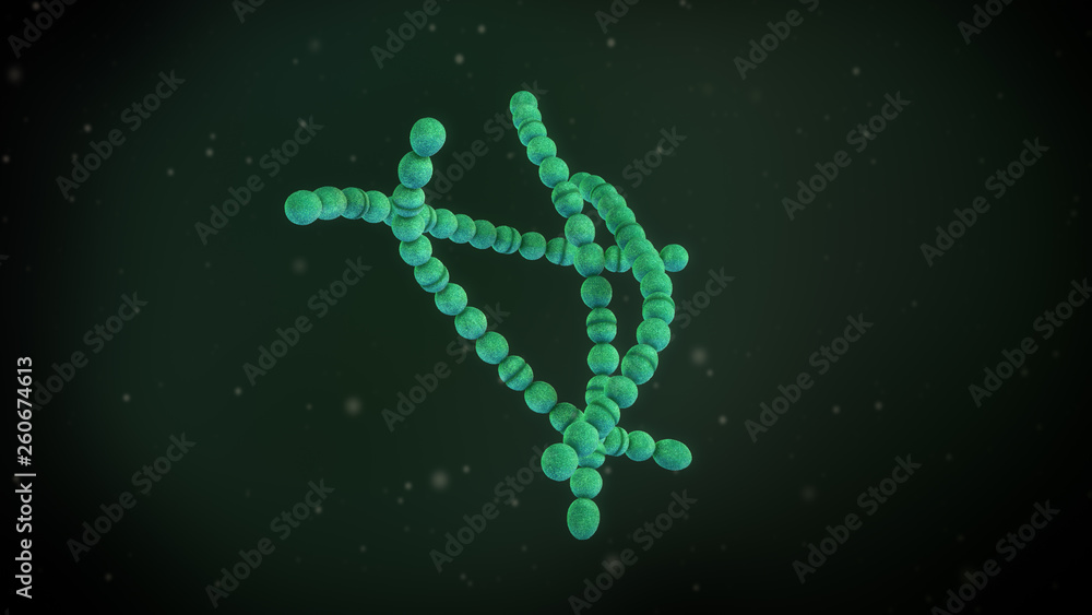 3D illustration of a streptococcus pyogenes bacteria Stock Illustration ...