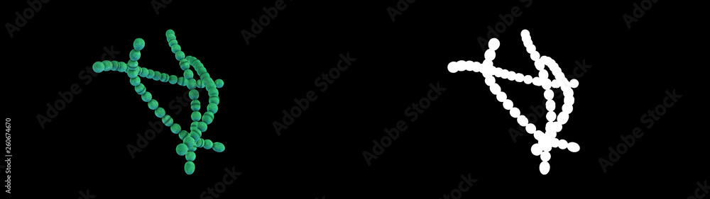Poster 3D illustration of a streptococcus pyogenes bacteria – Wall Art ...