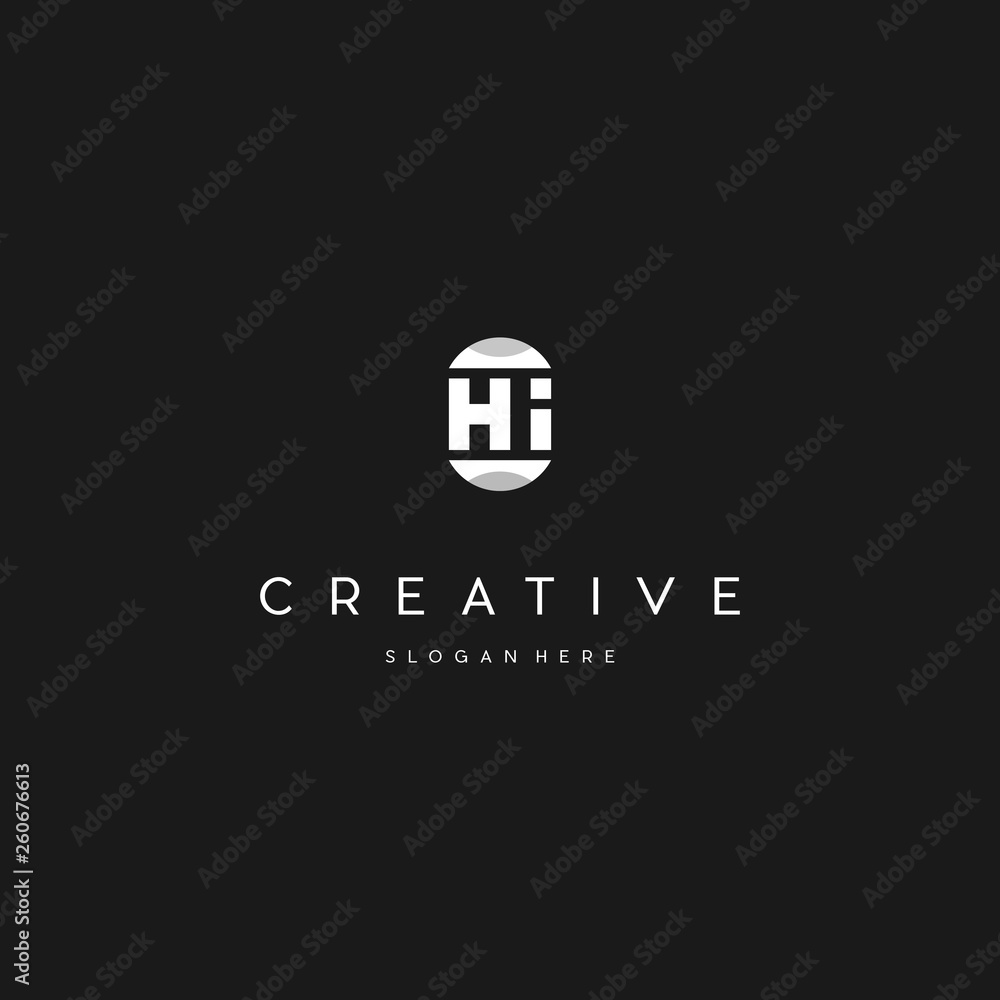Abstract letter HI modern logotype icon design concept. letter HI ...