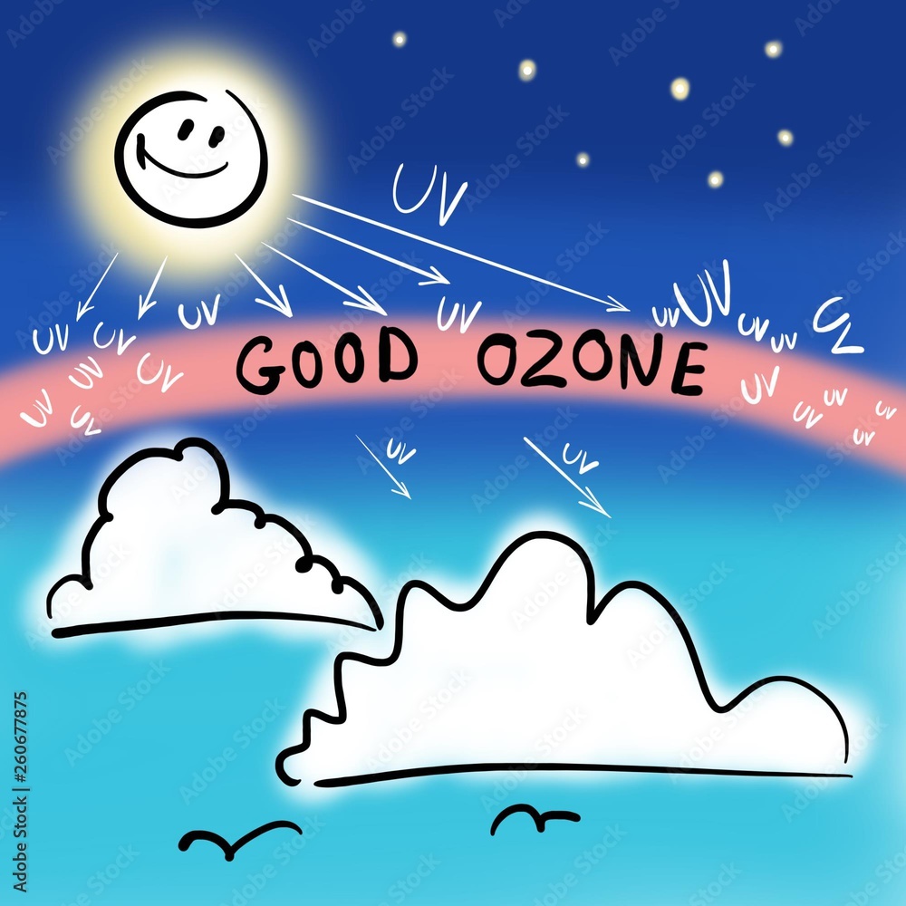Ultraviolet and good ozone Stock Illustration | Adobe Stock