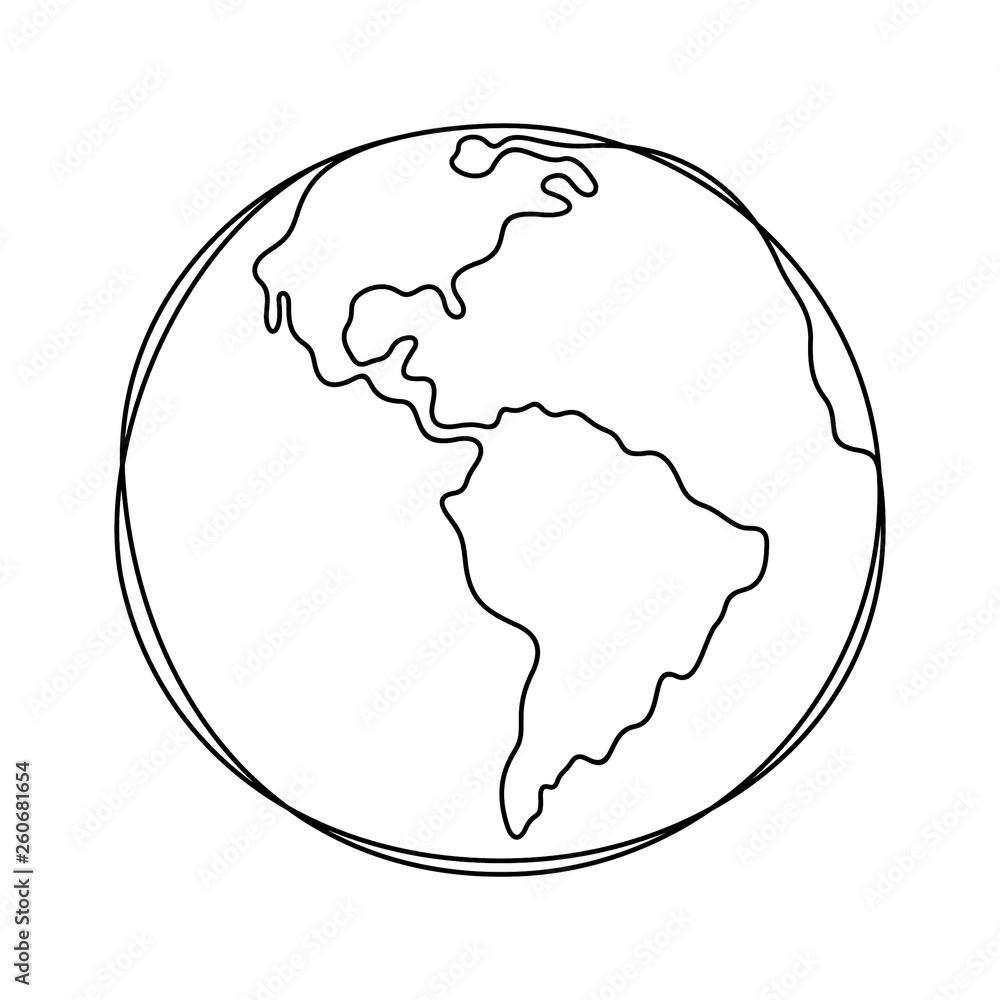 Earth continuous line vector illustration Stock Vector | Adobe Stock