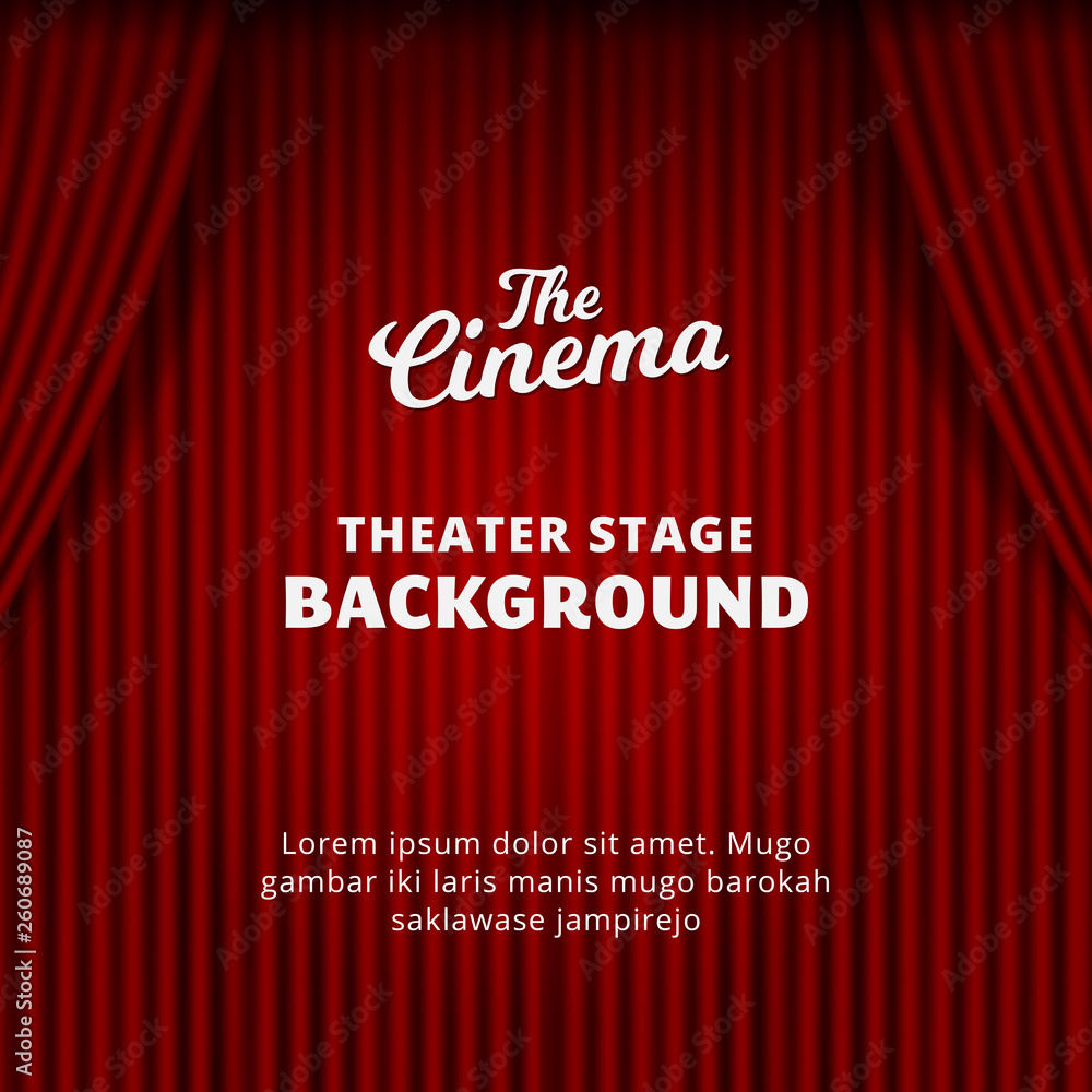 theater curtain background vector illustration. red velvet realistic ...