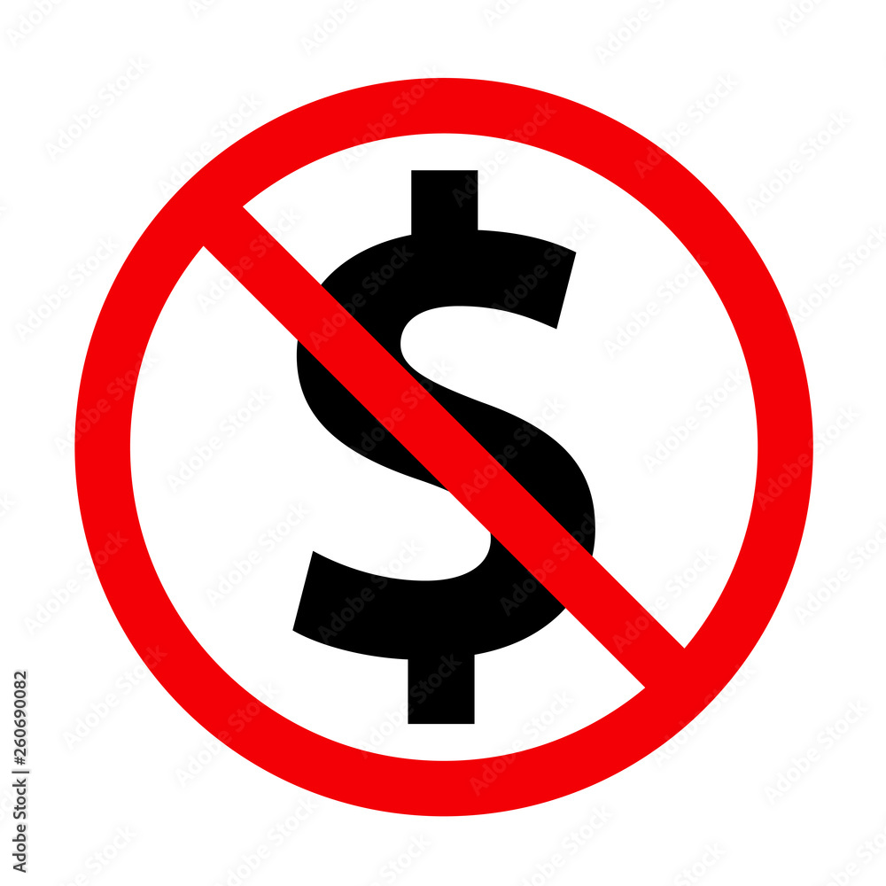 Dollar symbol in stop sign icon. Clipart image isolated on white ...