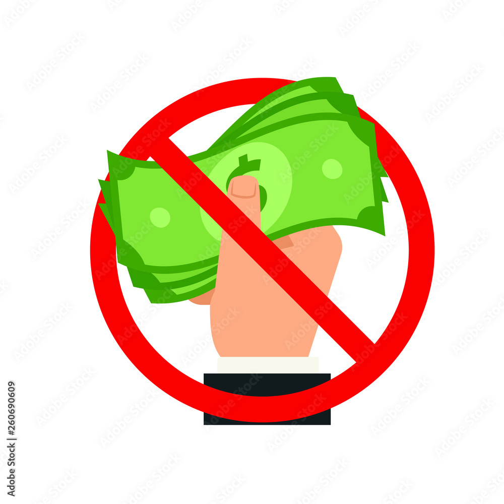 Stop bribery and corruption icon. Clipart image isolated on white ...