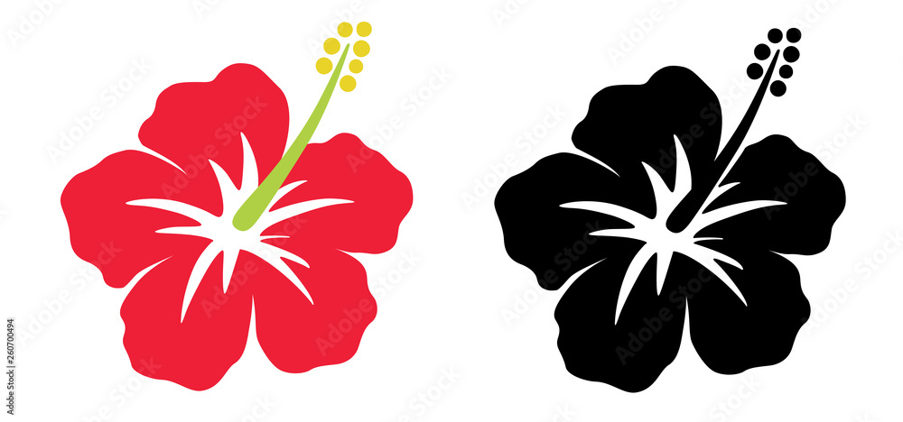 Hibiscus icon set Stock Vector | Adobe Stock