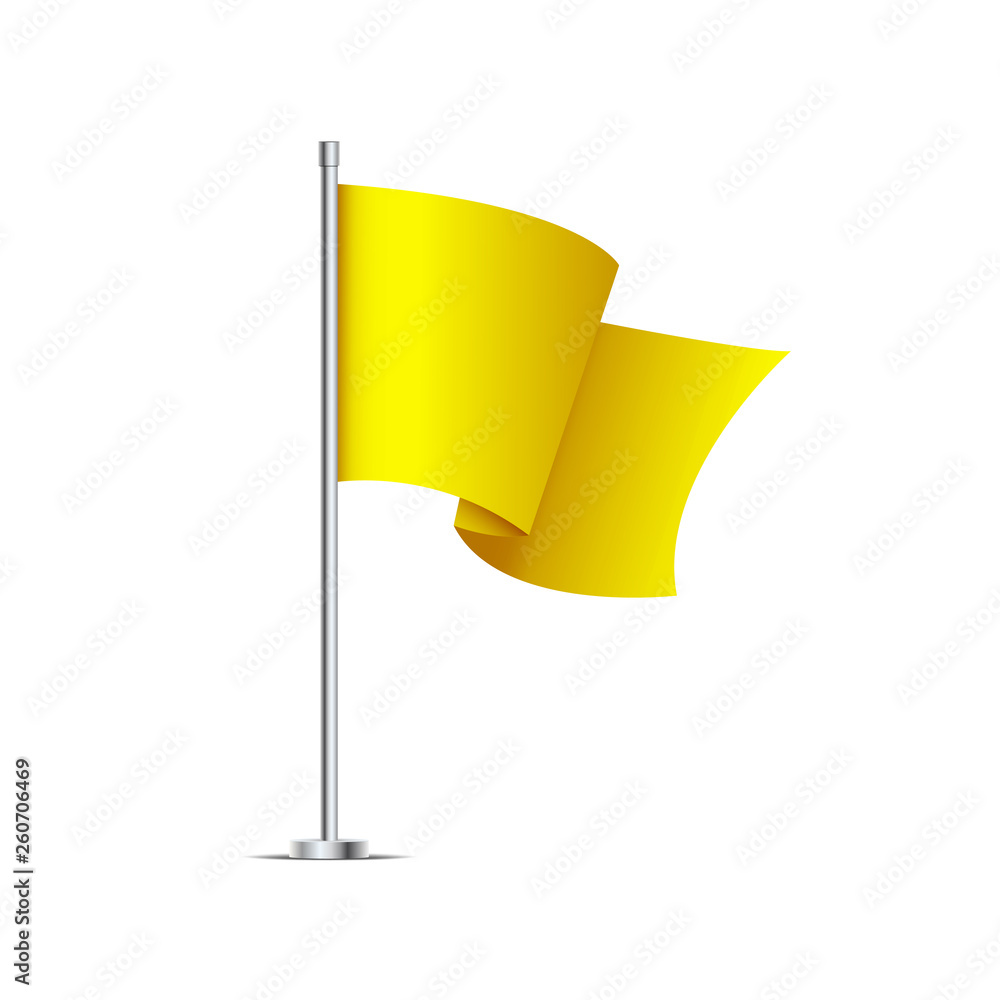 3d waving yellow flag isolated on white background Stock Vector | Adobe ...