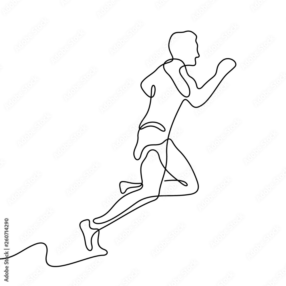 Runner continuous line vector illustration Stock Vector | Adobe Stock