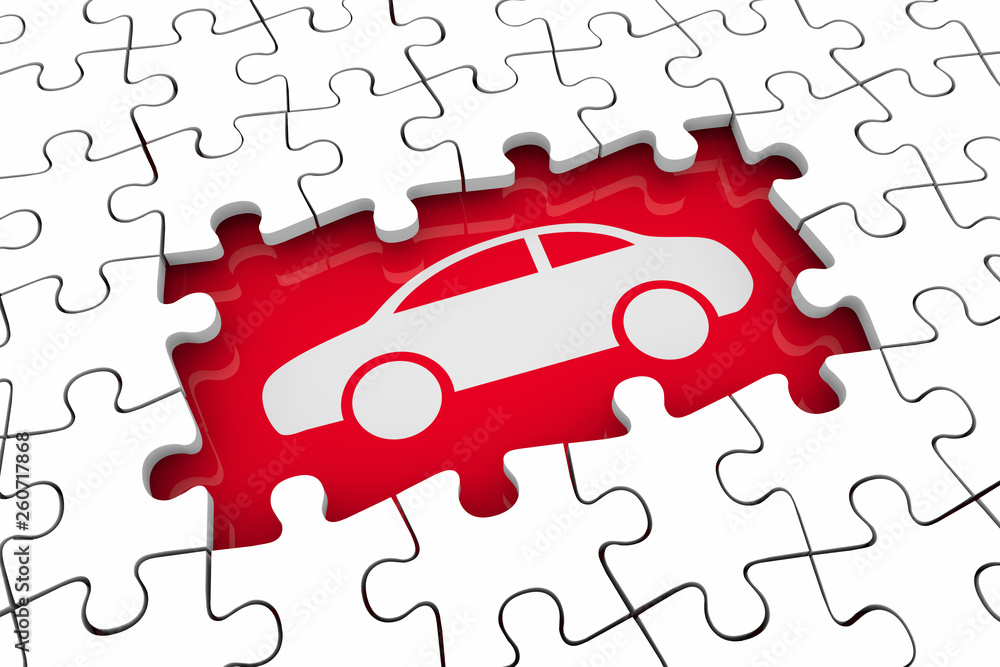 Car Puzzle Game Automobile Vehicle Icon 3d Illustration Stock Photo ...