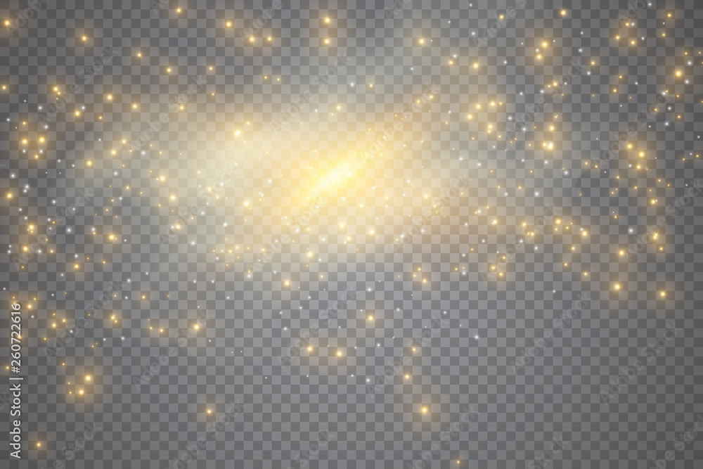 Sparks glitter special light effect. Vector sparkles on transparent ...