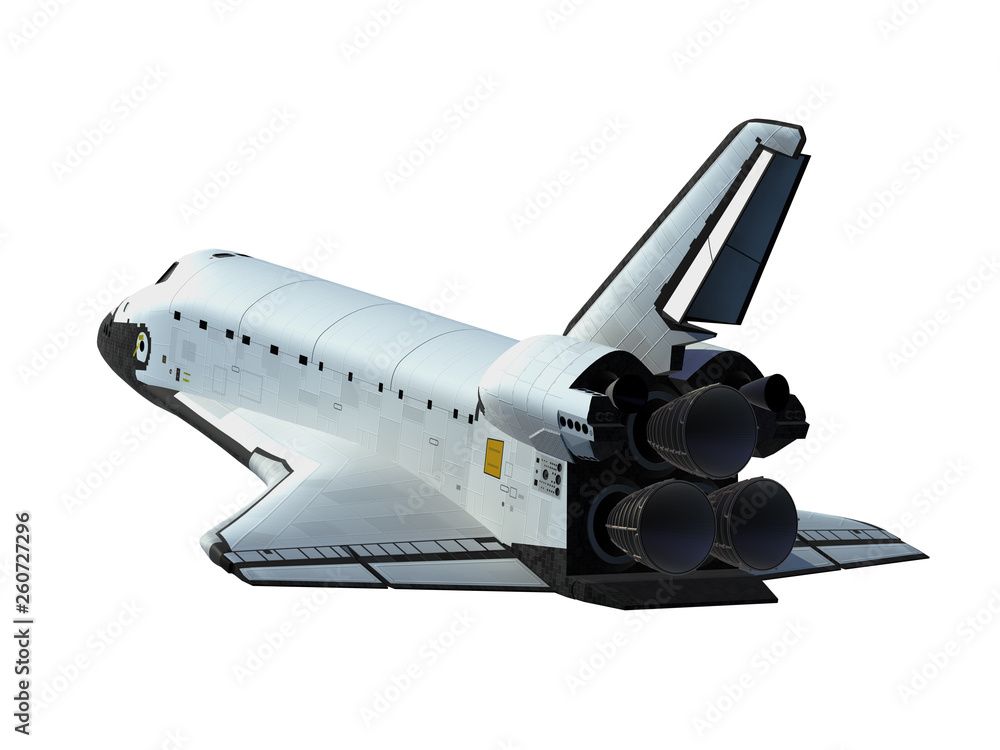 White Background Behind A Space Shuttle