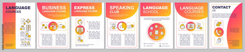 Language learning brochure template layout Stock Vector | Adobe Stock