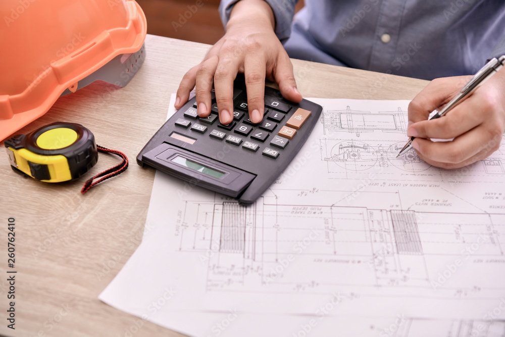 Engineering concept. The engineer is working in the office. Engineers ...