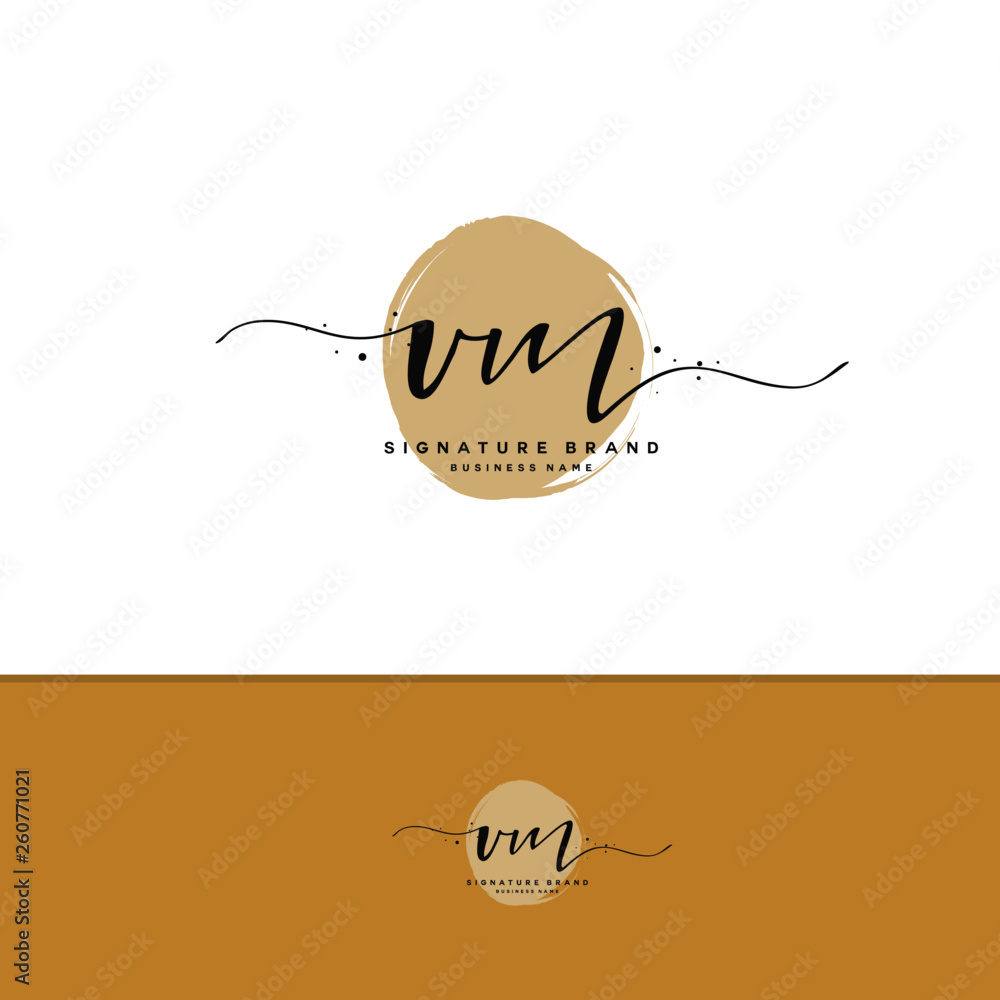 V M VM Initial letter handwriting and signature logo. Stock Vector ...