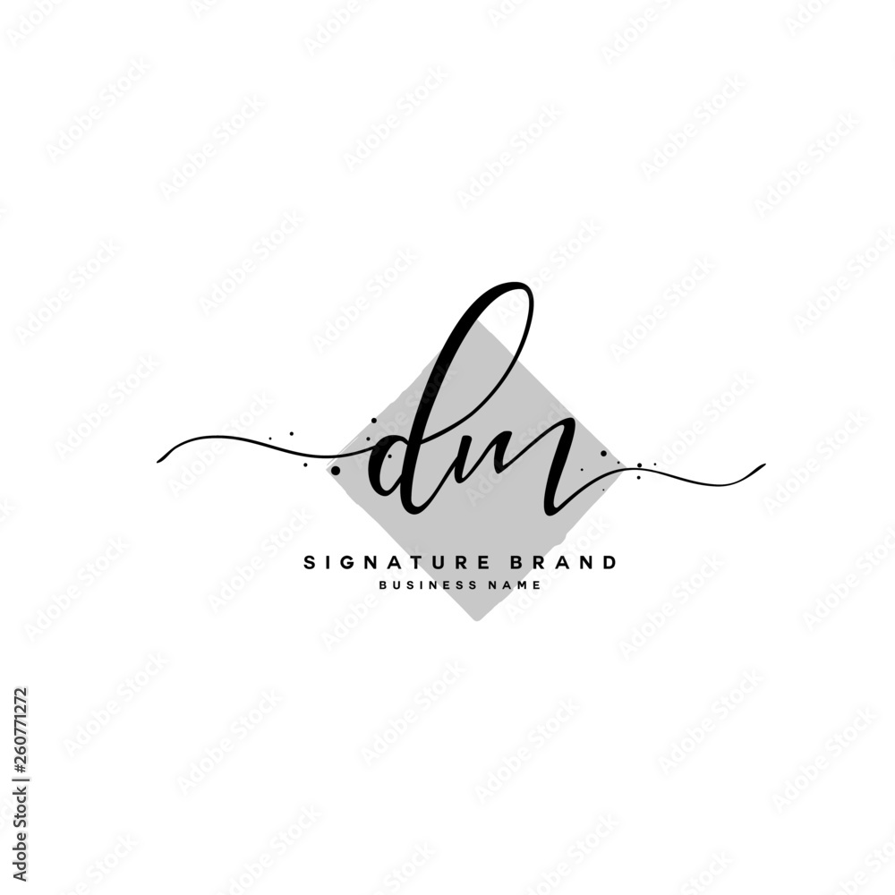 D M DM Initial letter handwriting and signature logo. Stock Vector ...