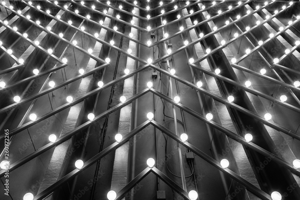 Abstract lighting design and detail. Round light bulb patterned design ...