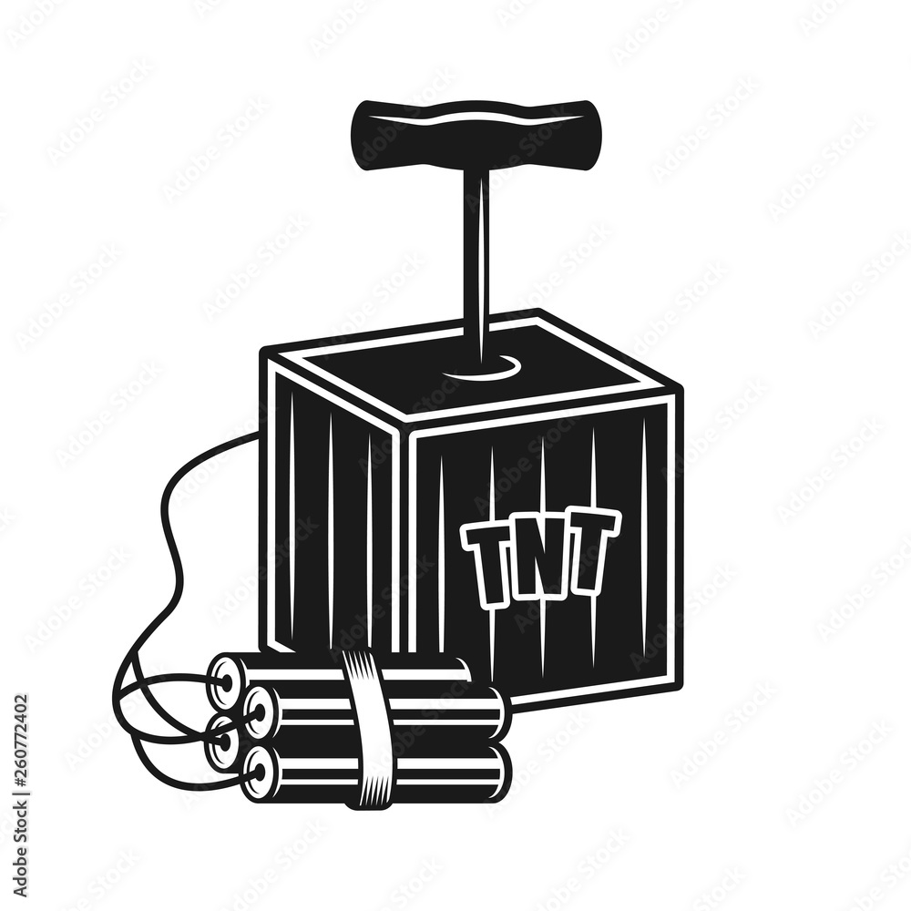 Handle detonator box for dynamite vector object Stock Vector | Adobe Stock