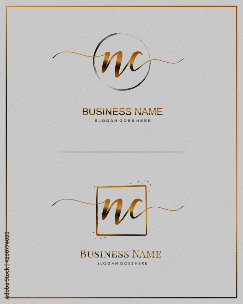 Initial N C NC handwriting logo vector. Letter handwritten logo ...