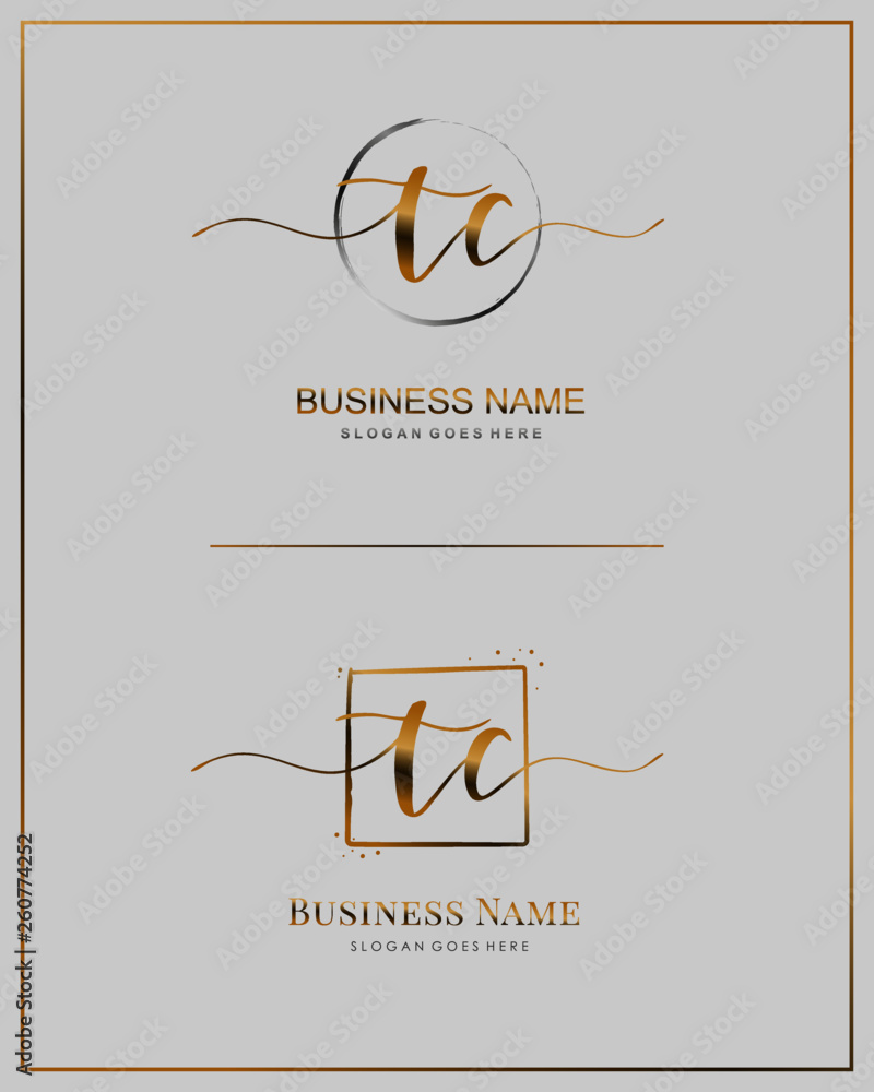 Initial T C TC handwriting logo vector. Letter handwritten logo ...