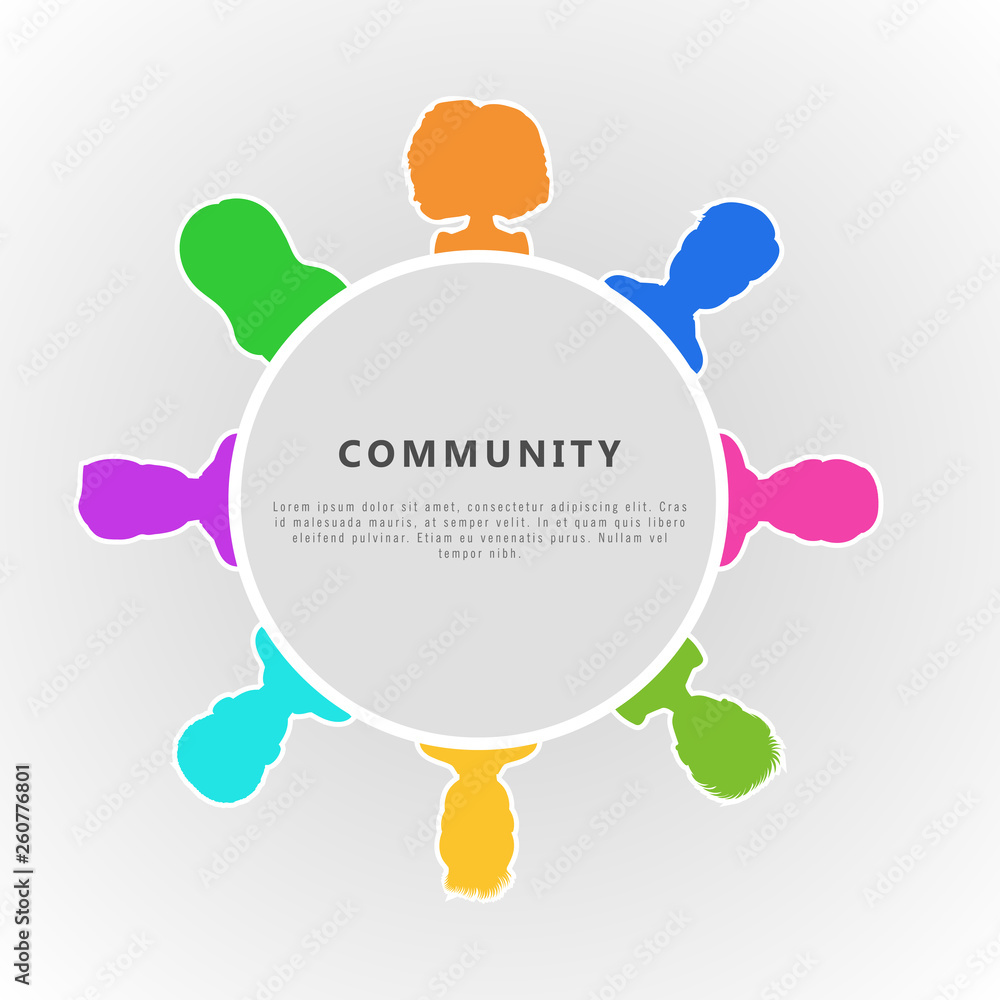 Social community infographic concept. Flat horizontal banner design for ...