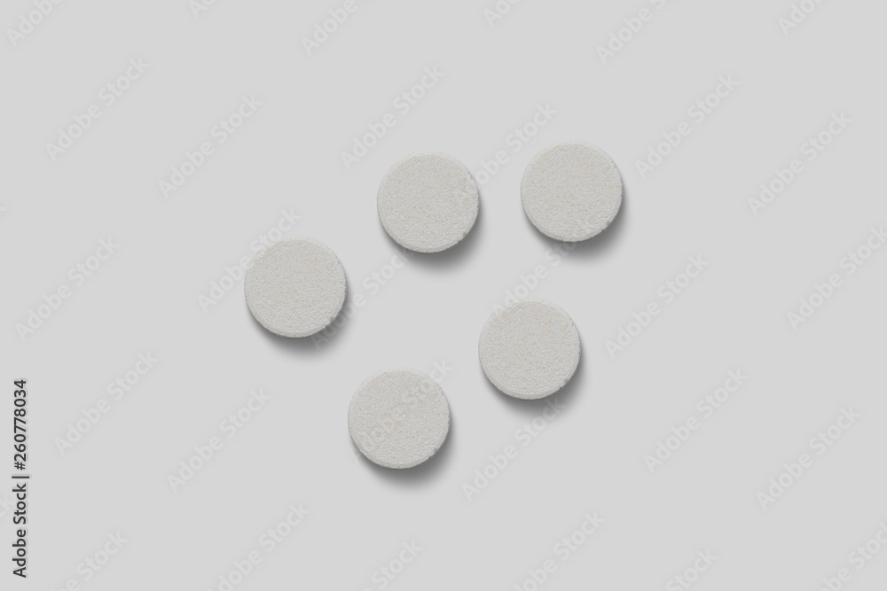 Stack of supplement effervescent tablets pattern texture. Multivitamin ...