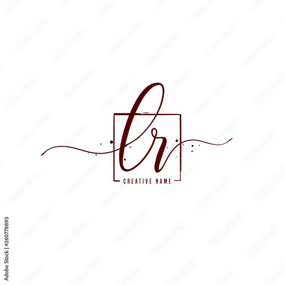 L R LR Initial letter handwriting and signature logo. Stock Vector ...