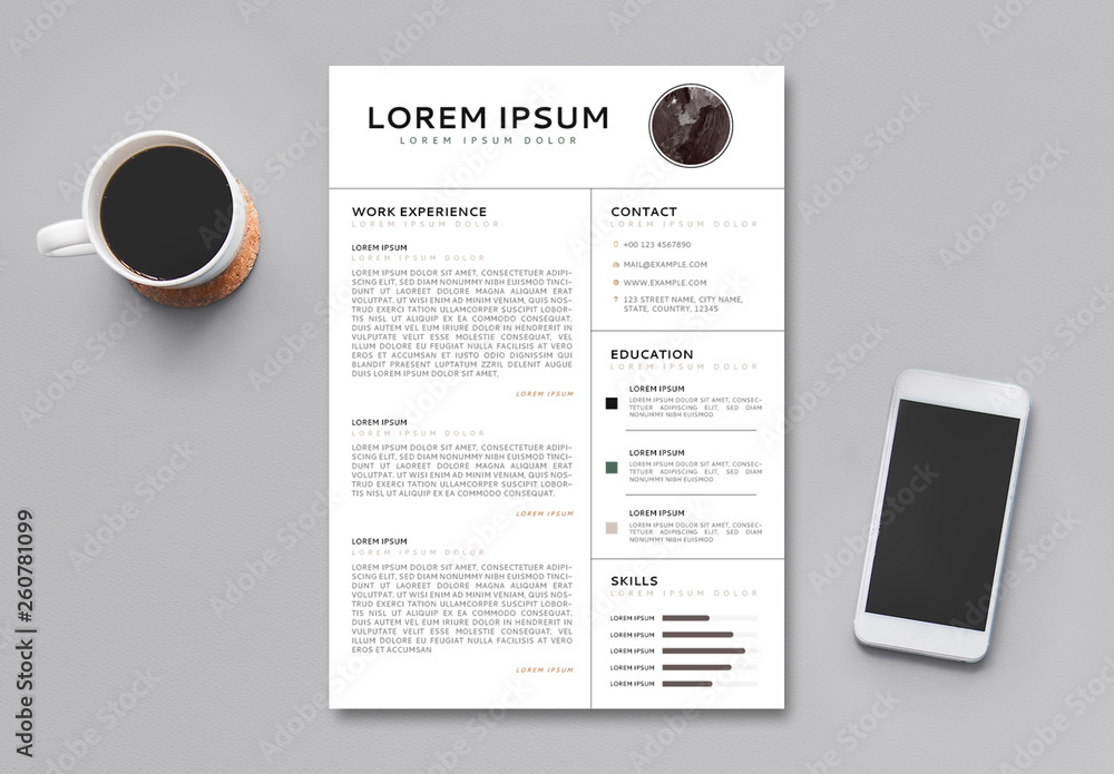Modern Resume Design Layout Stock Template | Adobe Stock