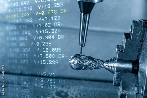 The abstract scene of CNC milling machine and the G-code data ...