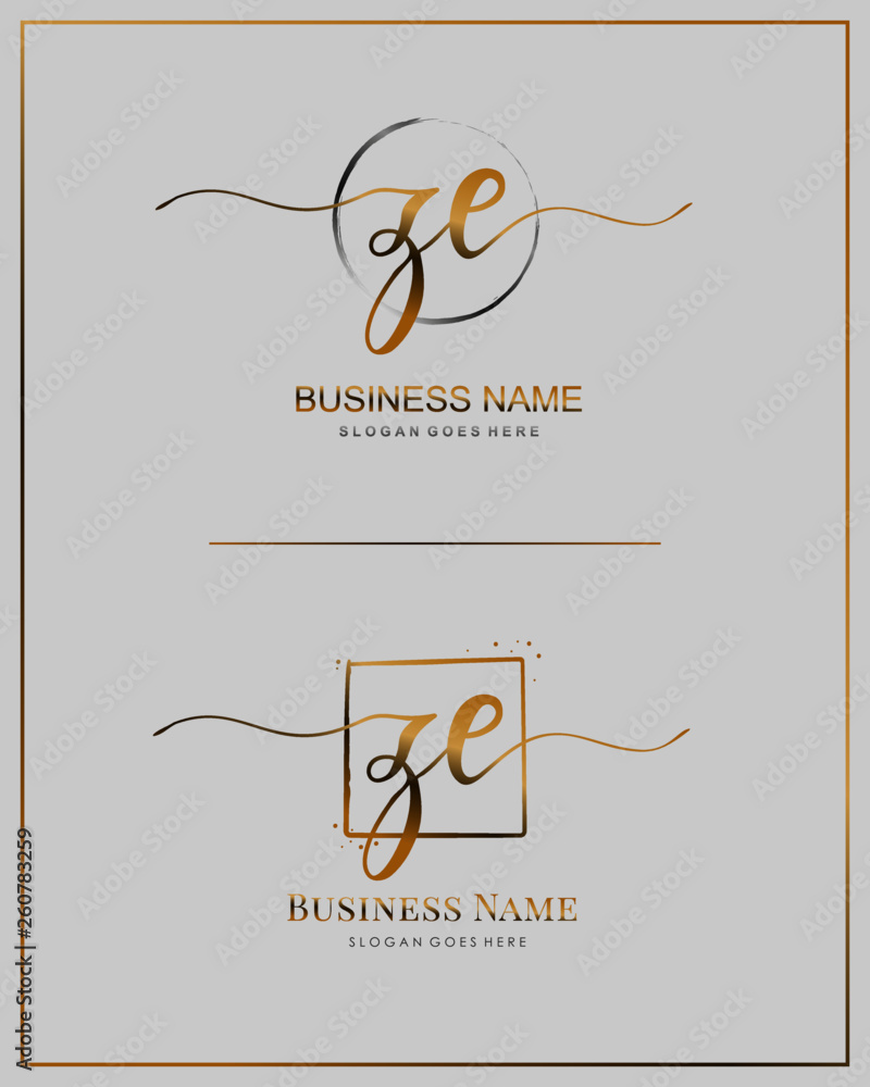 Initial Z E ZE handwriting logo vector. Letter handwritten logo ...