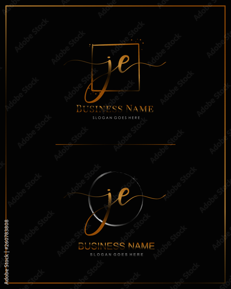 Initial J E JE handwriting logo vector. Letter handwritten logo ...