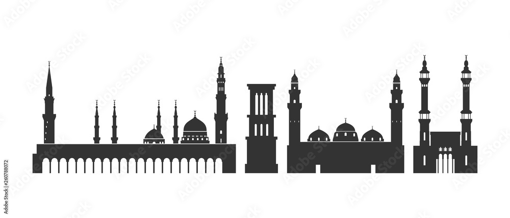 Saudi Arabia logo. Isolated Saudi Arabian Architecture on white ...