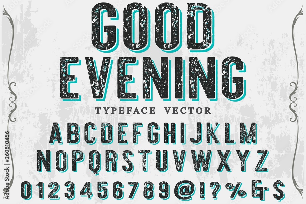 Script Font Typeface vintage script font Vector typeface for labels and ...